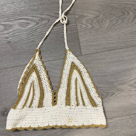 Topshop | Tops | Topshop Gold Glitter Halter Top | Poshmark